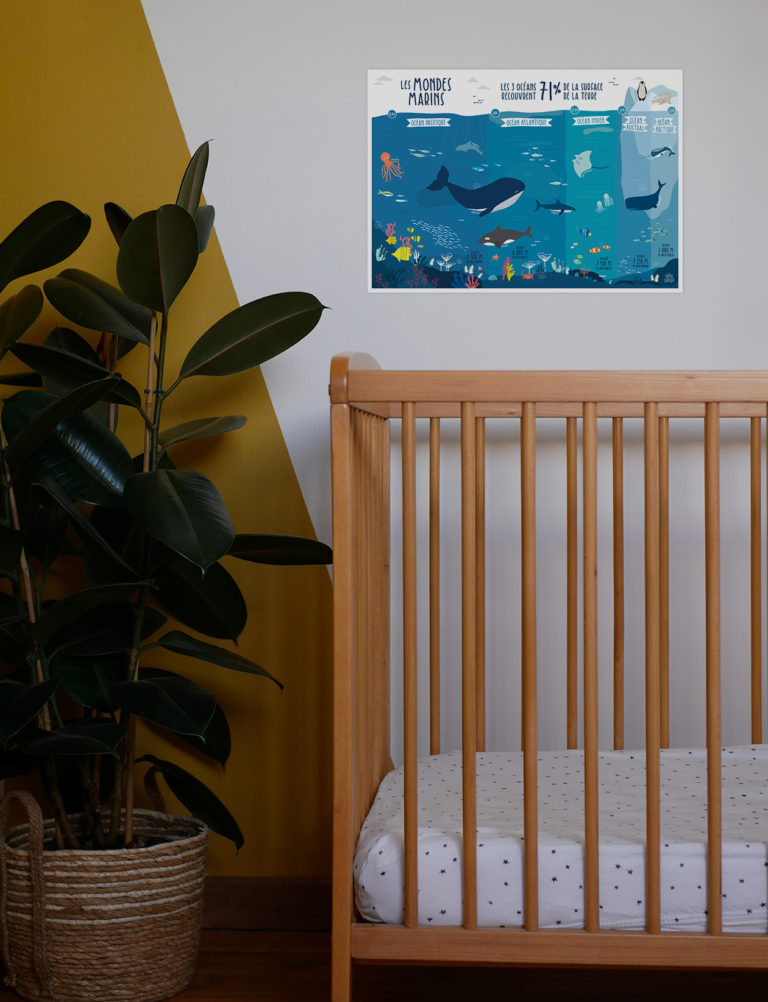 Affiche enfant océans déco éducative - Papier curieux